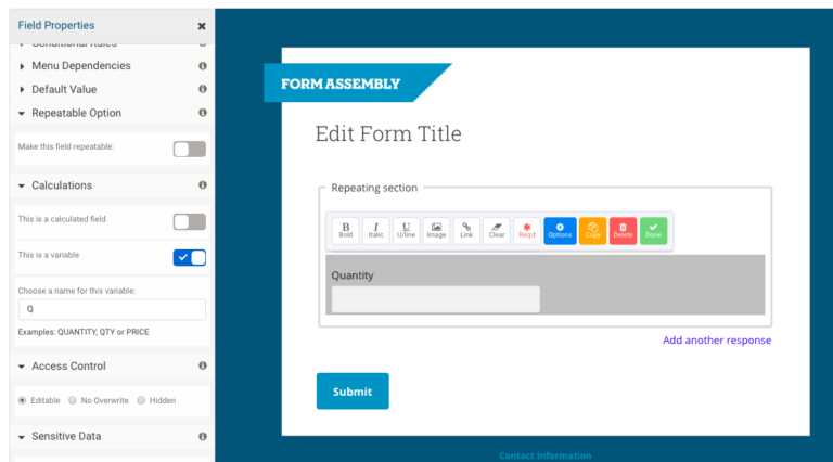 Tutorial: How to Use Calculations and Repeating Sections in Web Forms - FormAssembly