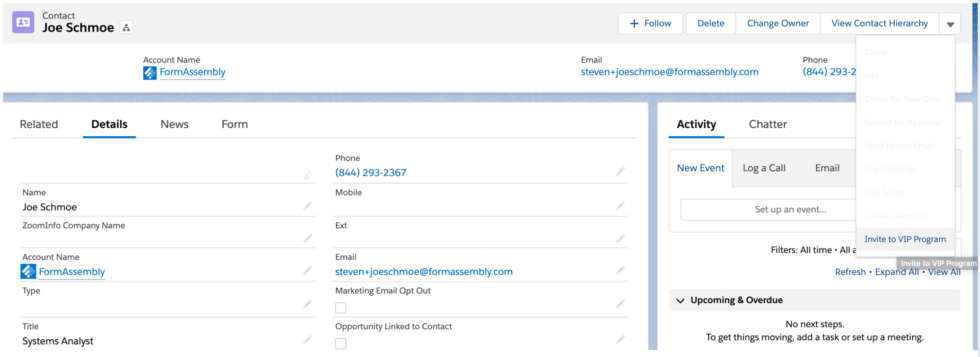 Registration Form Tutorial: Managing the FormAssembly VIP Program