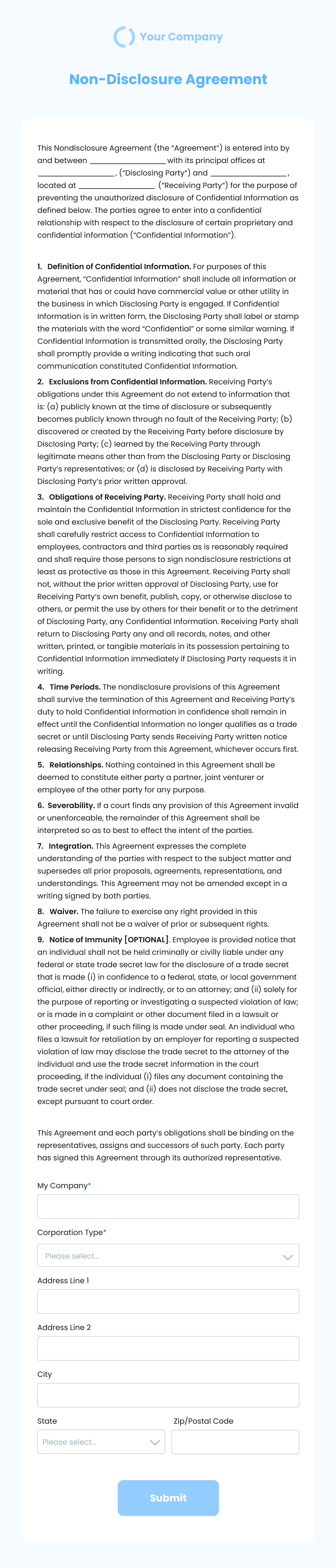 Non-Disclosure Agreement (NDA) Template | Simplify Non-Disclosure ...