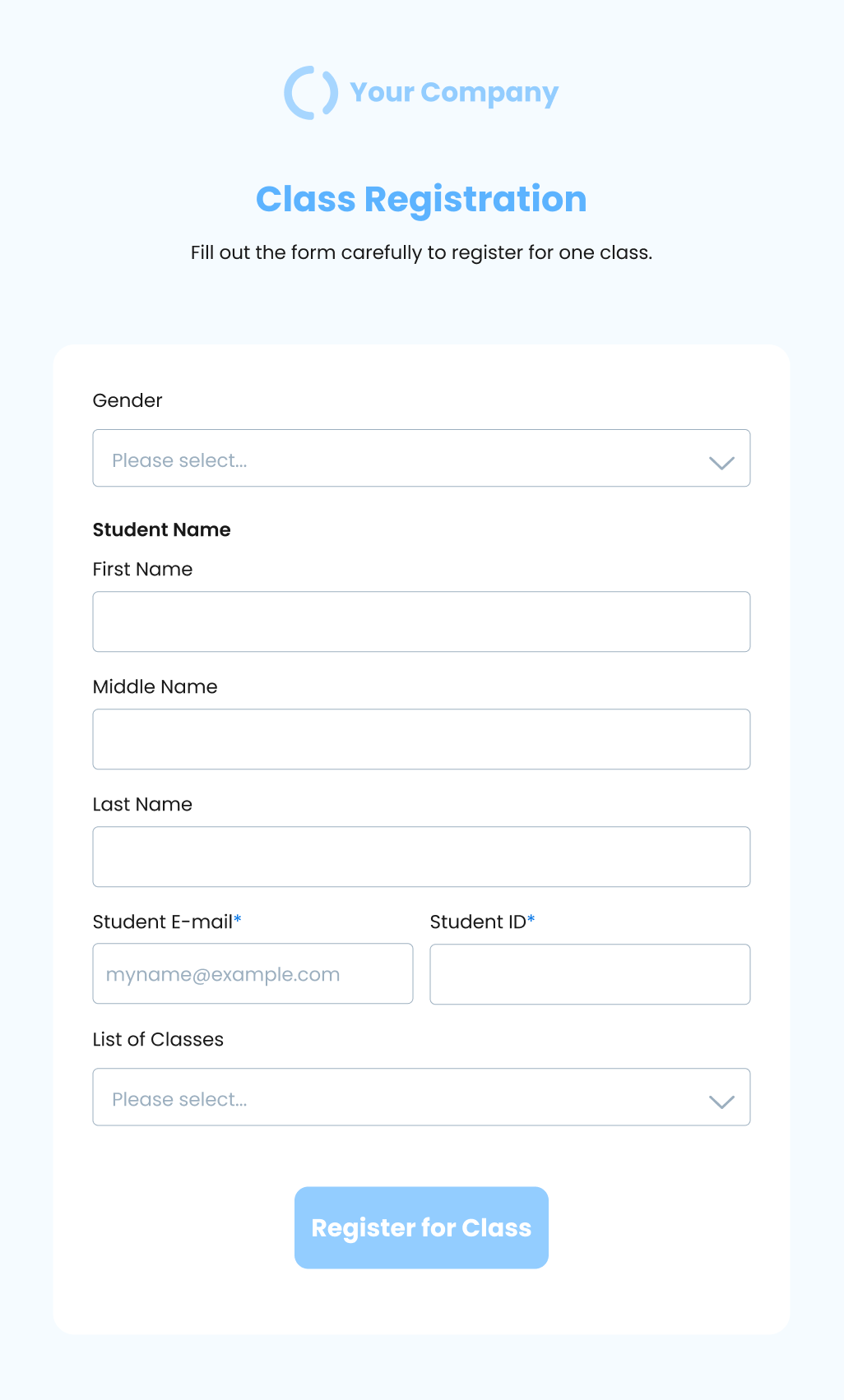 Course Registration Form Template | Streamline Course Registration